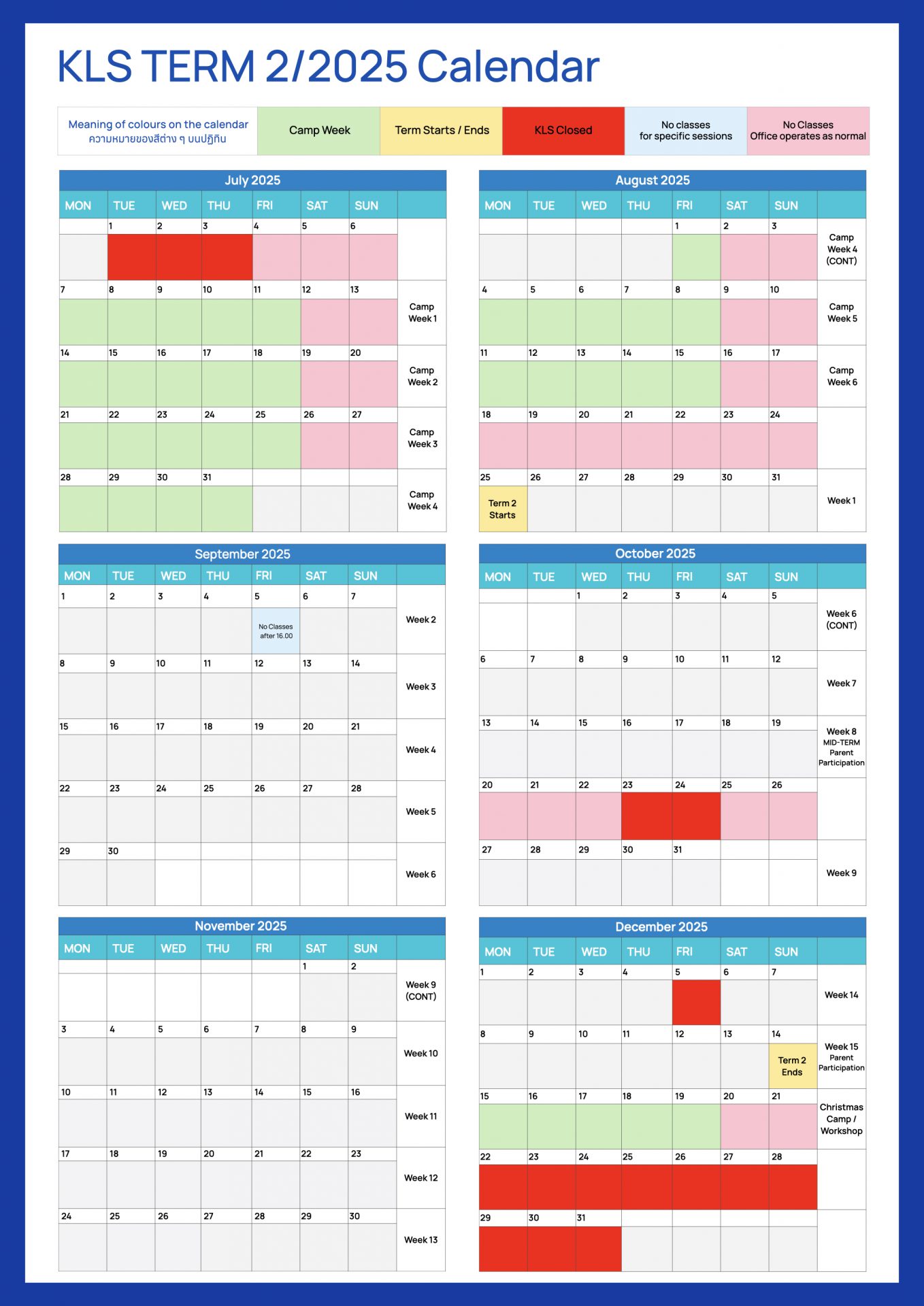 Term 2/2025 Timetable by Age & Promotion! ดูตารางเรียนเทอม 2/2025 ตาม ...