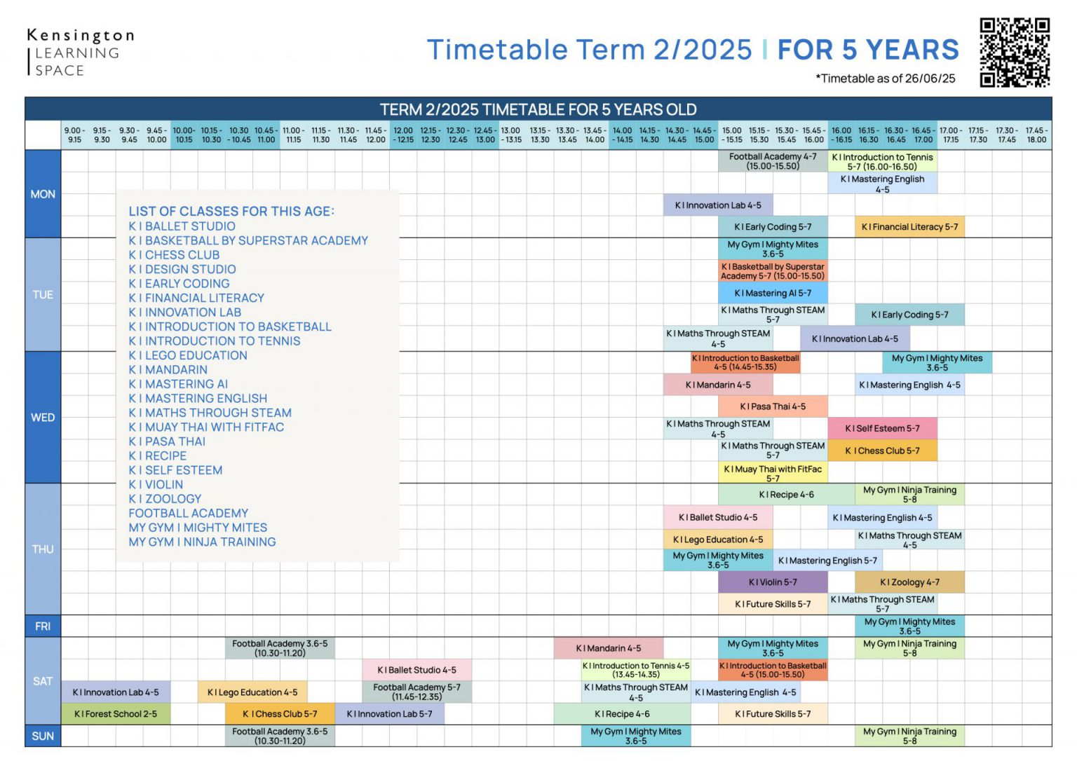 Term 2/2025 Timetable by Age & Promotion! ดูตารางเรียนเทอม 2/2025 ตาม ...